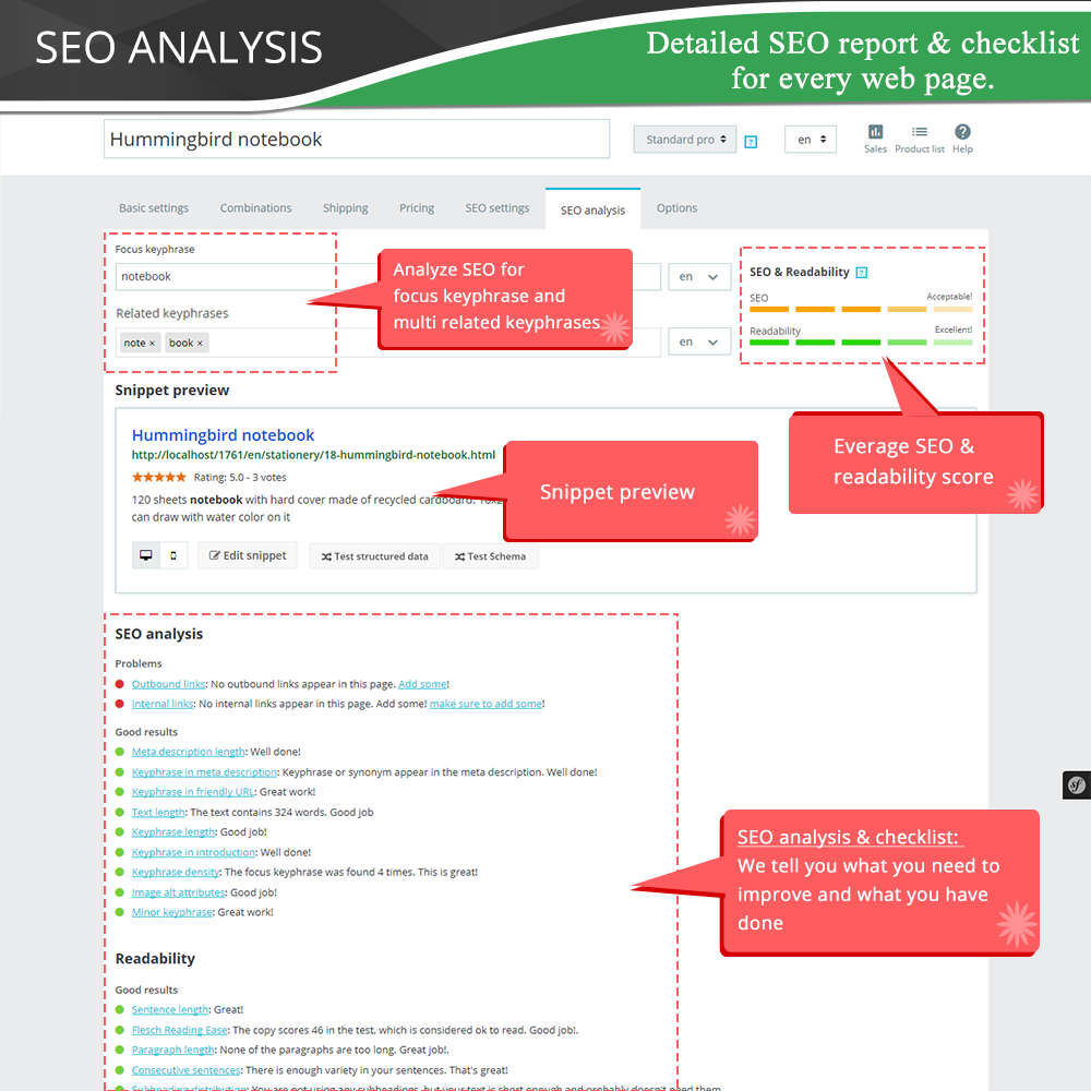SEO Audit - On page PrestaShop SEO module for 1.7 & 8